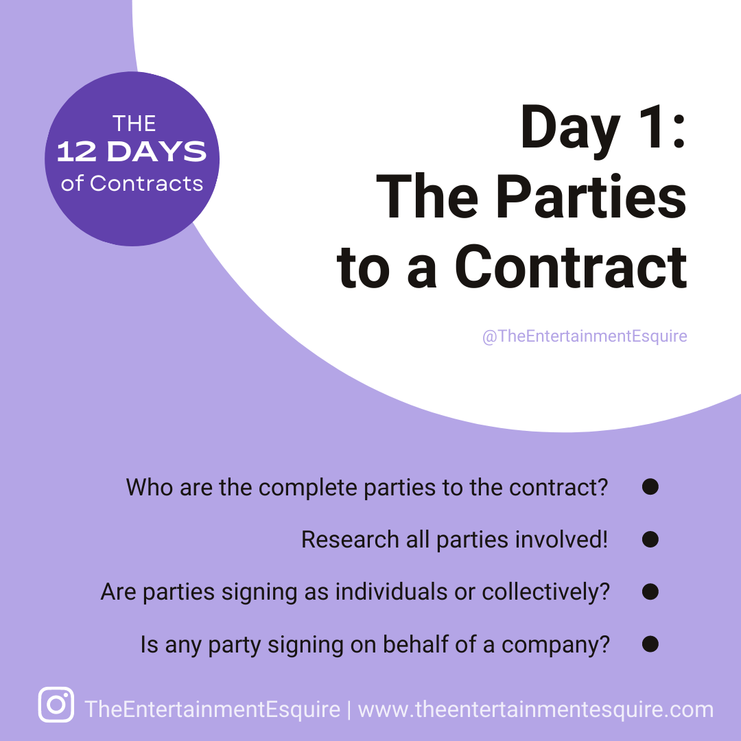 12 Days of Contracts – Day 1 – Parties To A Contract – Law Office of ...